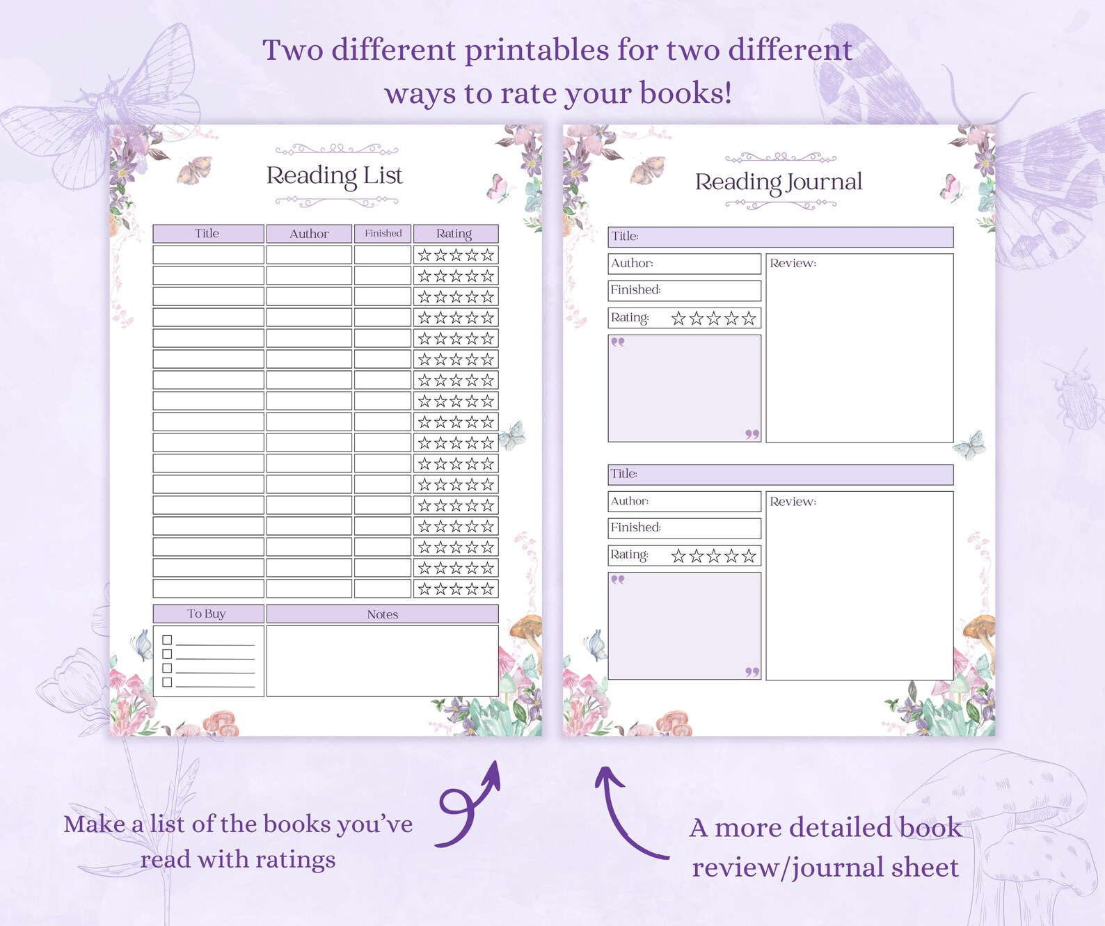 Book Tracker Bundle Printable PDF | Reading Journal | Reading Tracker ...
