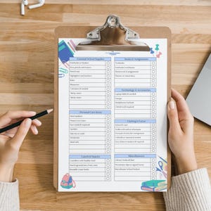 School Bag Checklist Printable PDF | School Backpack Packing List ...