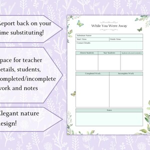 Substitute Forms Bundle Printable PDF | While You Were Away Sheet ...