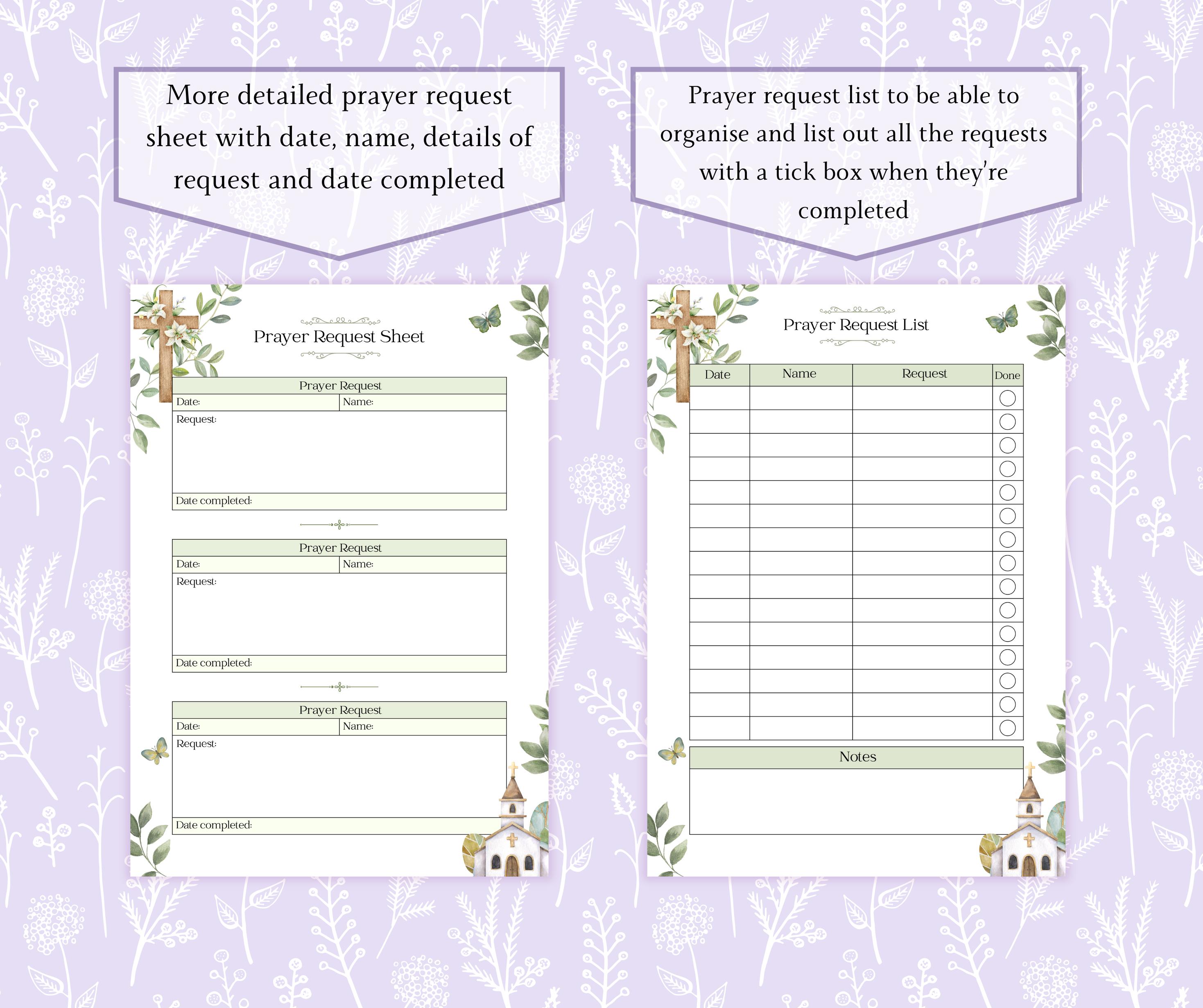 Prayer Request Bundle Printable PDF | Prayer Request List | Prayer ...