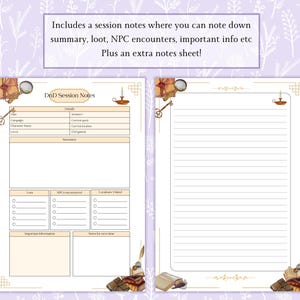 Dnd Session Notes Printable PDF | Dnd Handouts | Dnd Player Journal ...