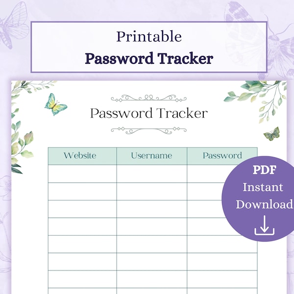 Password Tracker - Etsy