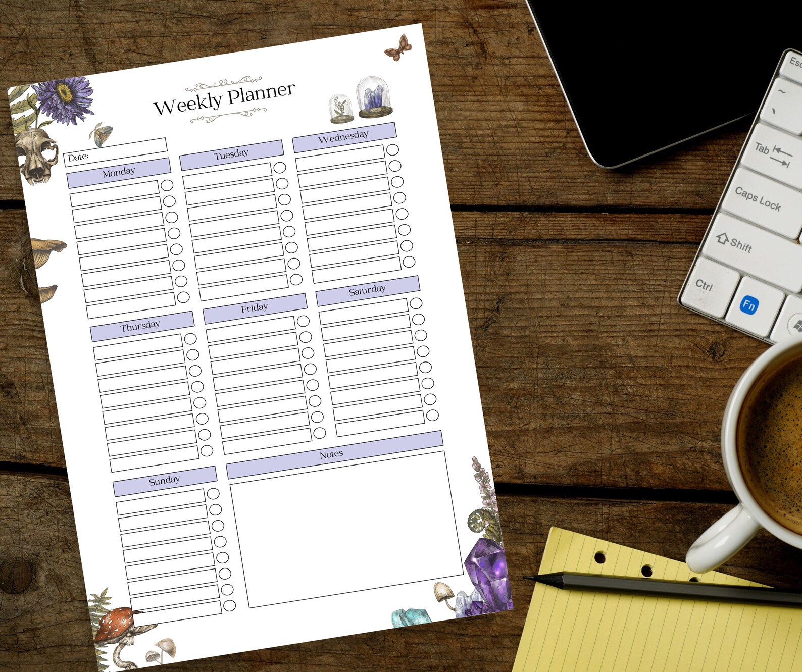 Weekly Witchy Planner Printable PDF | Task Tracker | Checklist Outline ...