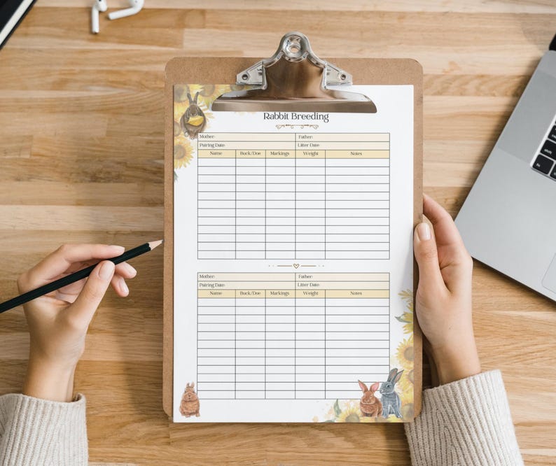 Rabbit Breeding Record Printable PDF | Rabbitry Log | Homestead Rabbits ...