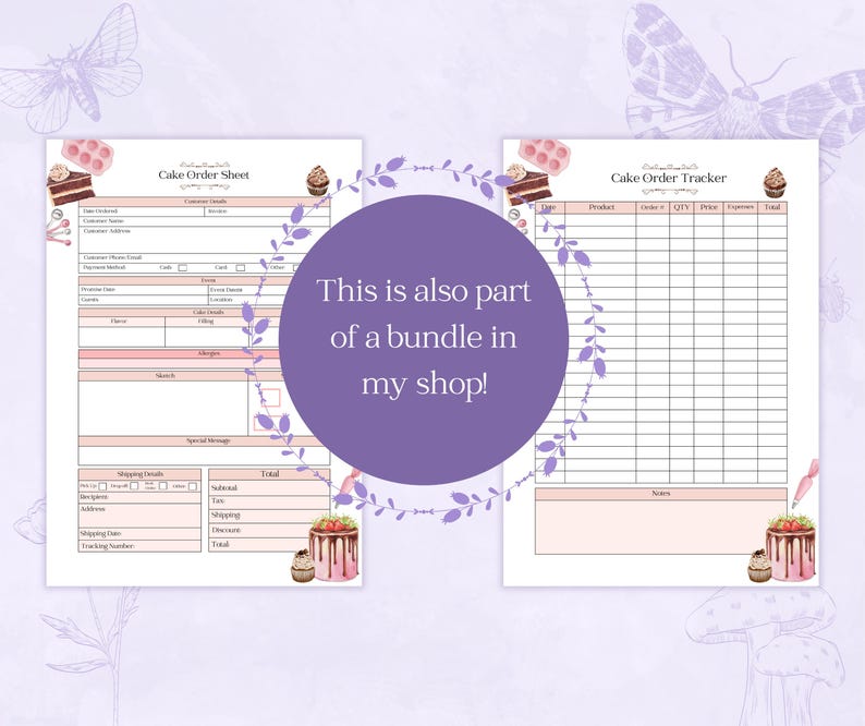 Cake Sales Tracker Printable PDF | Food Order Tracker | Cake Order ...