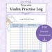 Violin Practice Chart Printable PDF | Weekly Practice Log | Violin ...