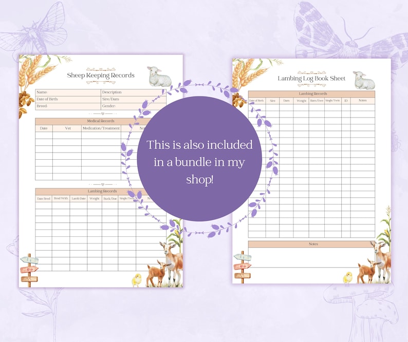 Lambing Log Book Sheet Printable PDF | Sheep Keeping Records | Lamb ...