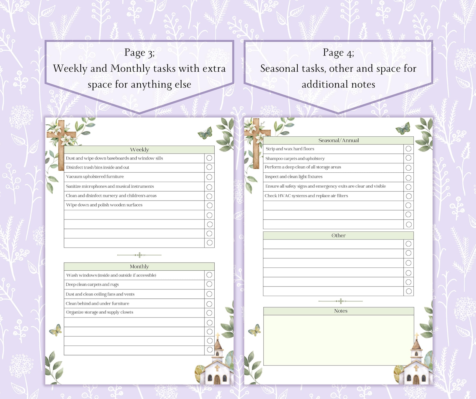 Church Cleaning List Printable PDF | Church Cleaning Checklist ...