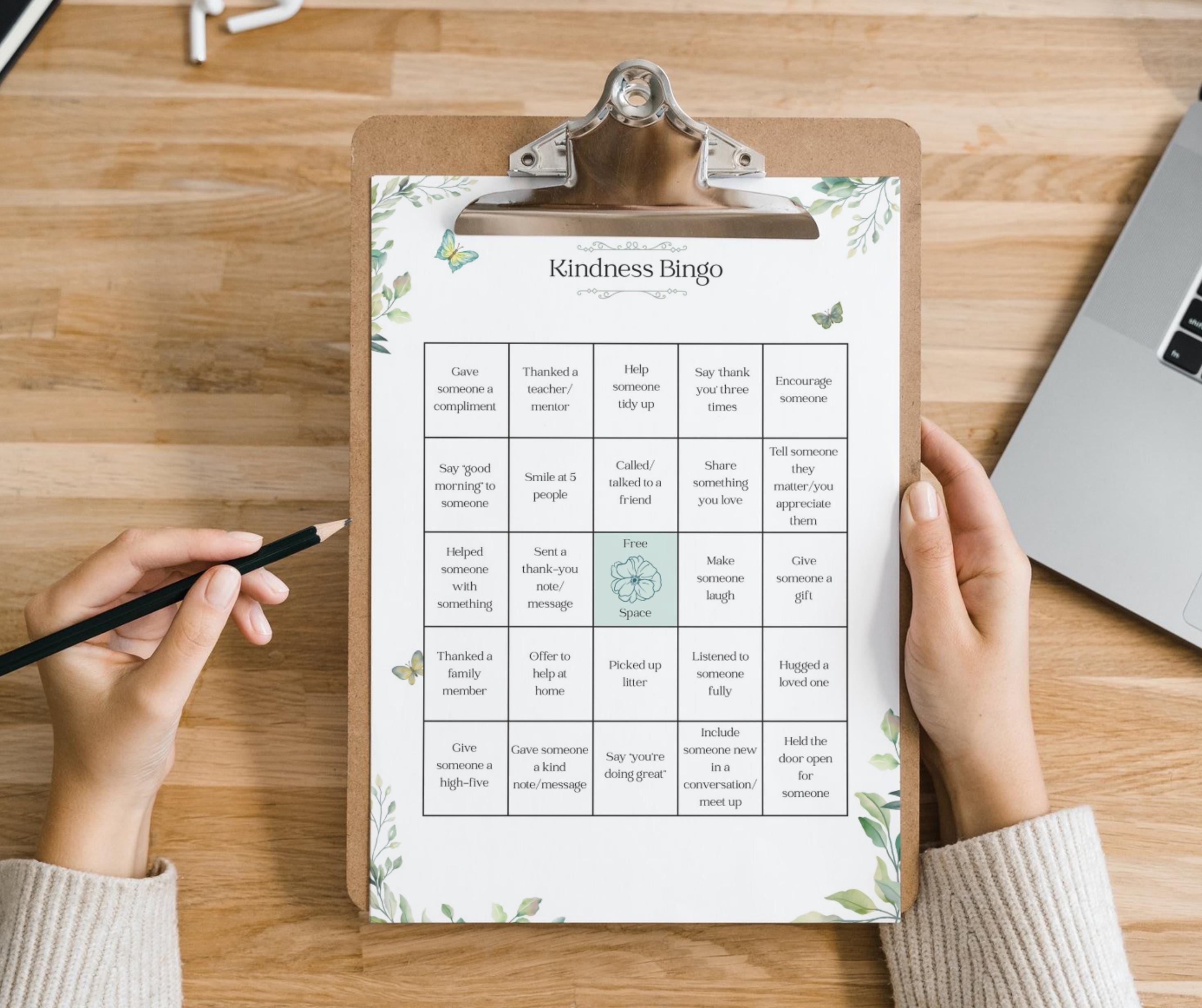 Kindness Bingo Game Printable PDF | Kindness Challenge | Kindness ...