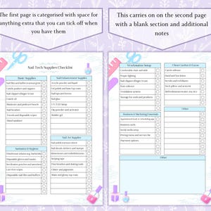 Nail Tech Supplies List Printable PDF | Nail Salon Checklist | Nail ...