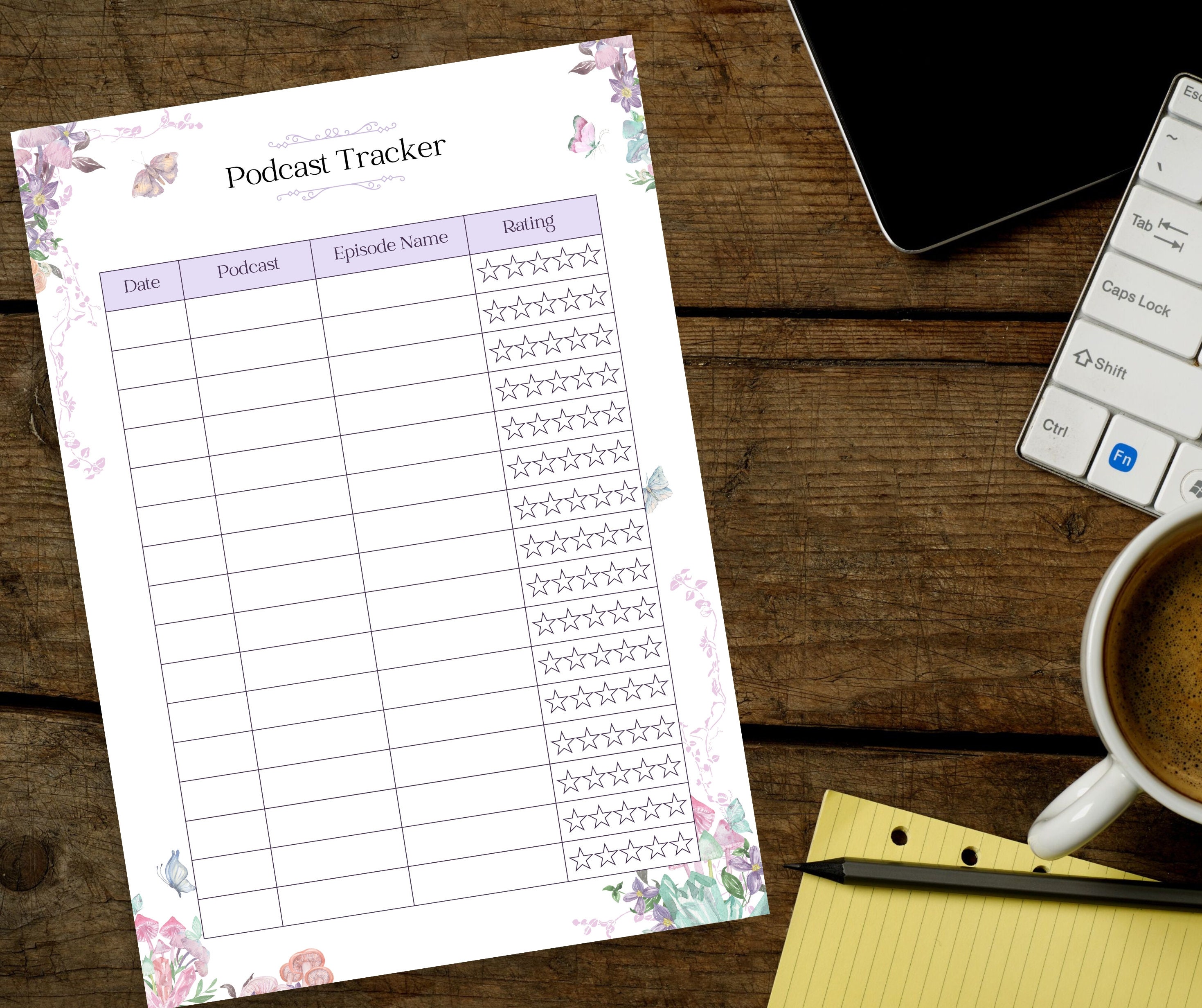 Podcast Tracker Printable PDF | Podcast Plan | Listening Journal ...