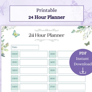 24 Hour Daily Planner Printable PDF | Shift Planner | to Do List ...