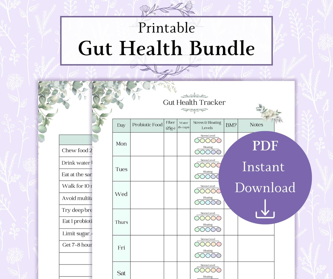 Gut Health Bundle Printable PDF | Weekly Gut Healing Tracker | Gut ...