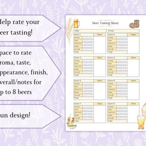 Beer Tasting Sheet Printable PDF | Beer Journal | Oktoberfest Games Tasting | Beer Tasting ...
