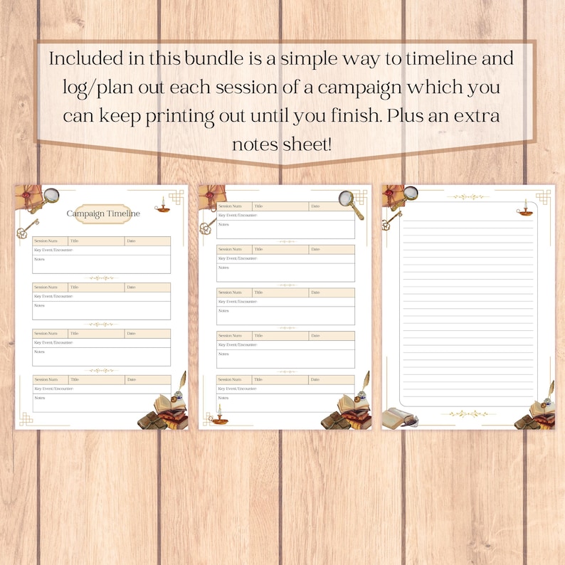 Dnd Campaign Timeline Printable PDF Dnd Session Log Dnd Campaign ...