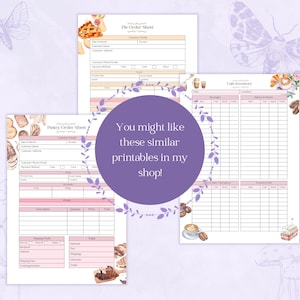 Pie Order Form Printable PDF | Pie Order Tracker | Bakery Order Form ...