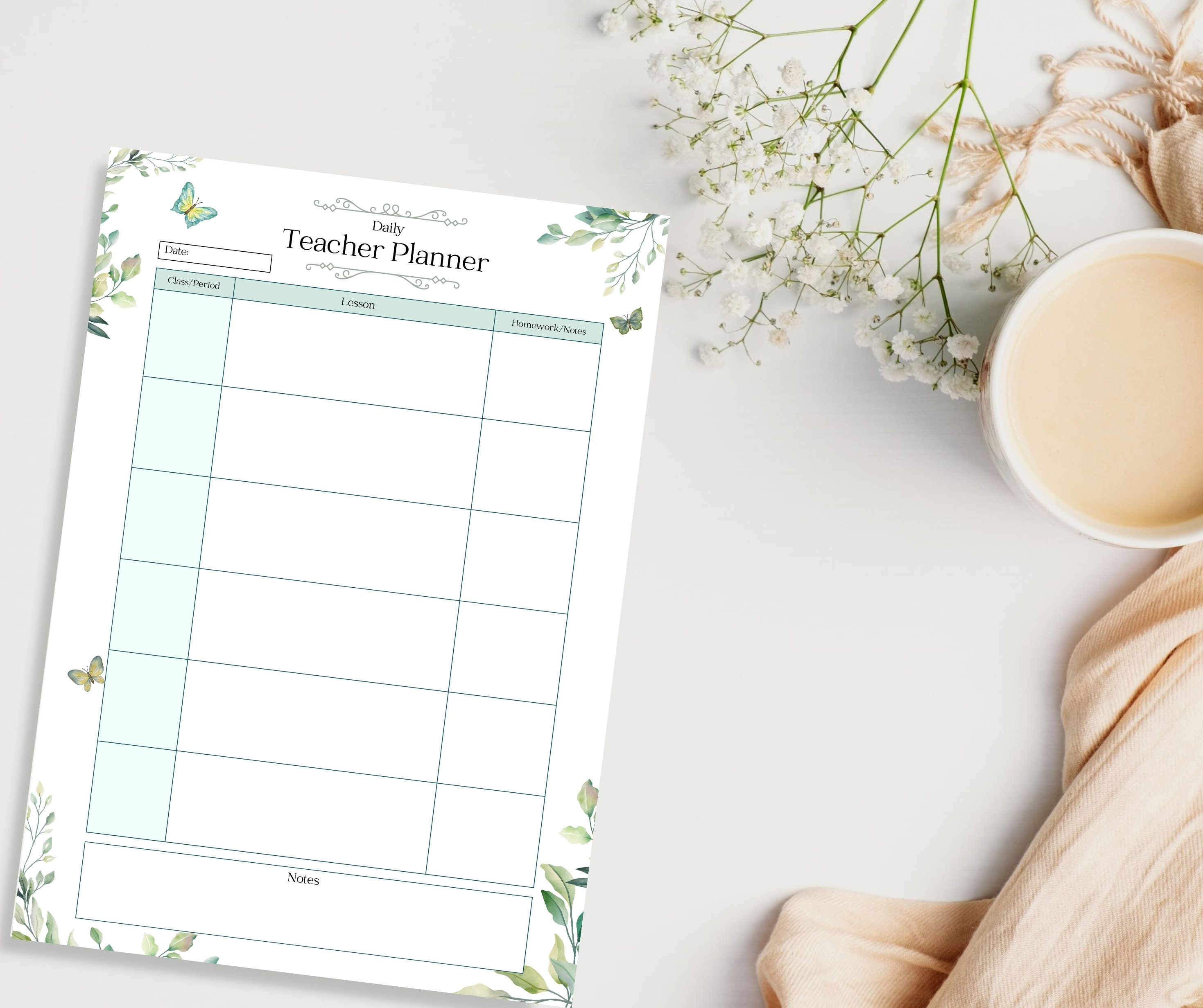 Daily Teacher Planner Printable PDF Teacher Diary Homeschool Printables ...