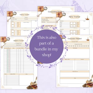 Dnd Party Tracker Printable PDF | Encounter Tracker | Dnd Accessories ...