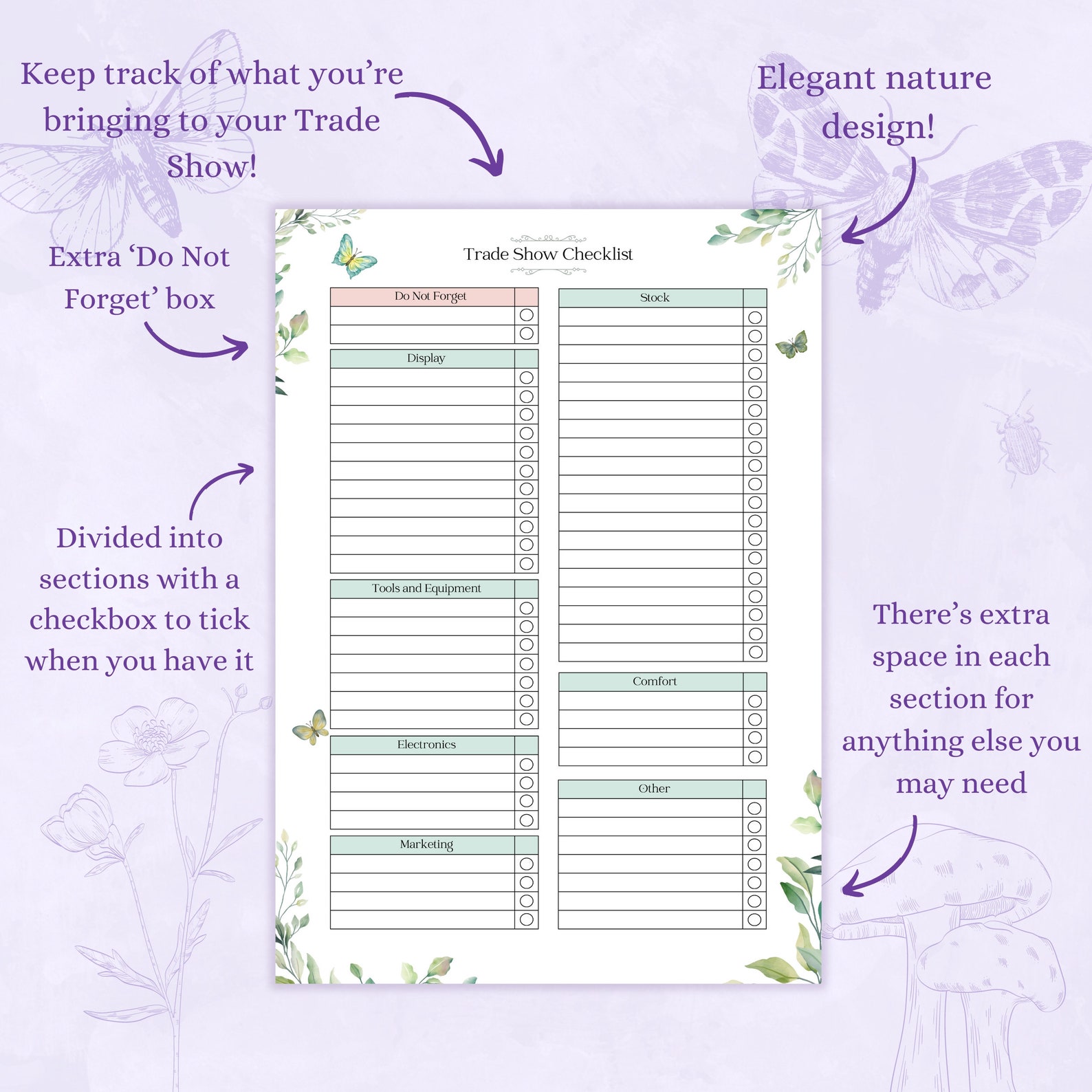 Trade Show Tracker Bundle Printable PDF | Craft Fair Tracker | Trade ...