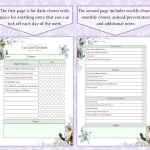 Cat Care Checklist Printable PDF | New Kitten Checklist | Pet Sitter ...