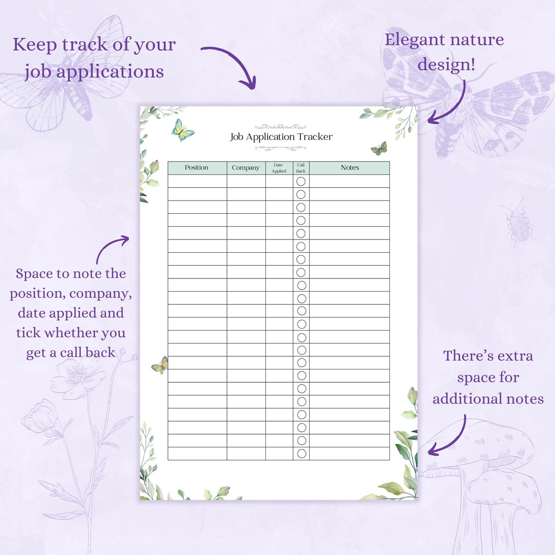 Job Application Tracker Printable PDF | Job Hunt Tracker | Business ...