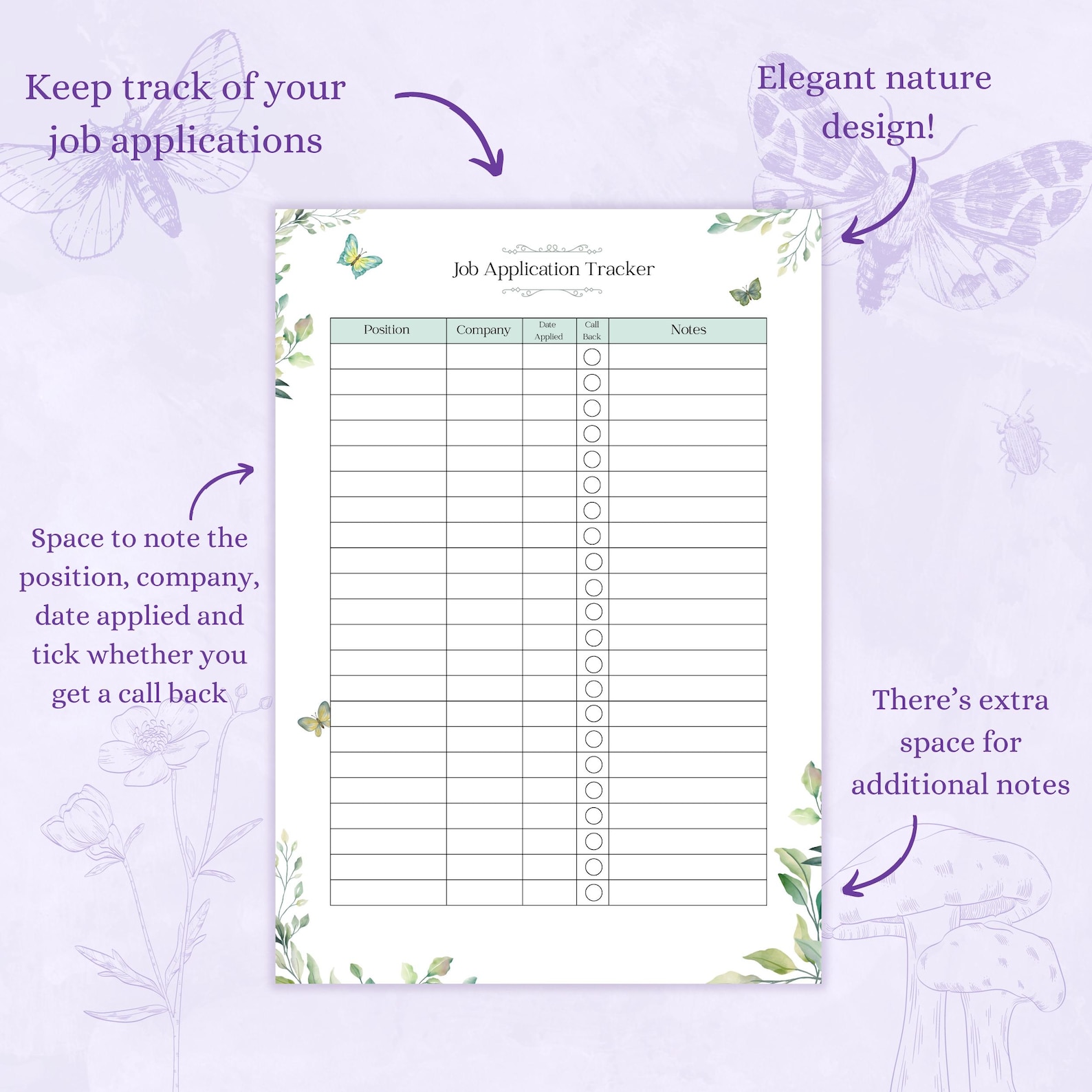 Job Application Tracker Printable PDF | Job Hunt Tracker | Business ...