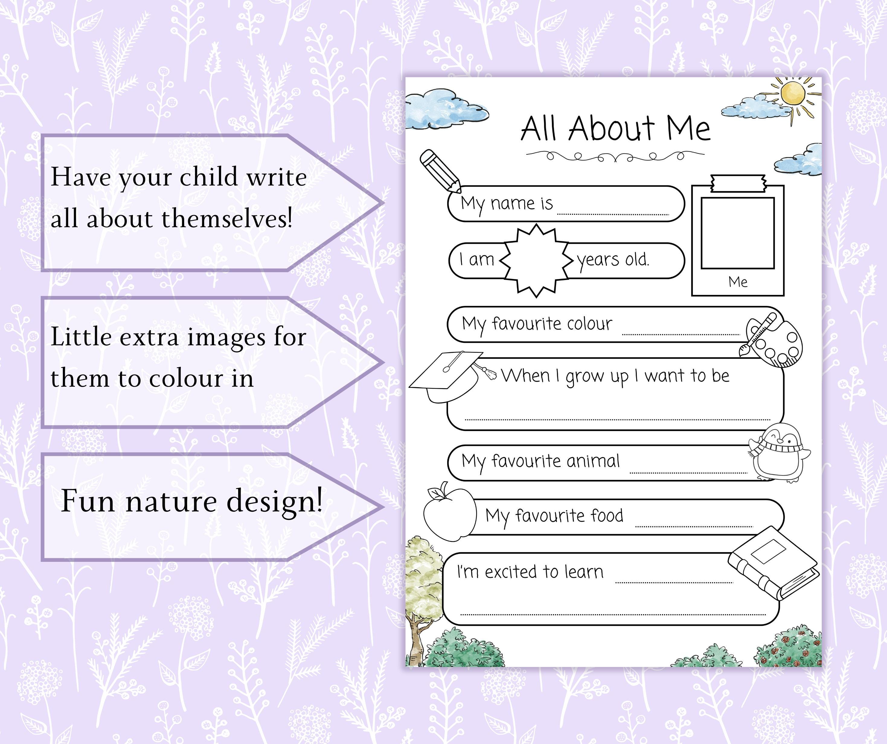 Toddler All About Me Printable PDF | Favorite Things List | Introduce ...
