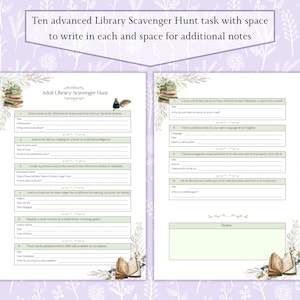 Adult Library Scavenger Hunt Printable PDF | Librarian Forms | Advanced ...