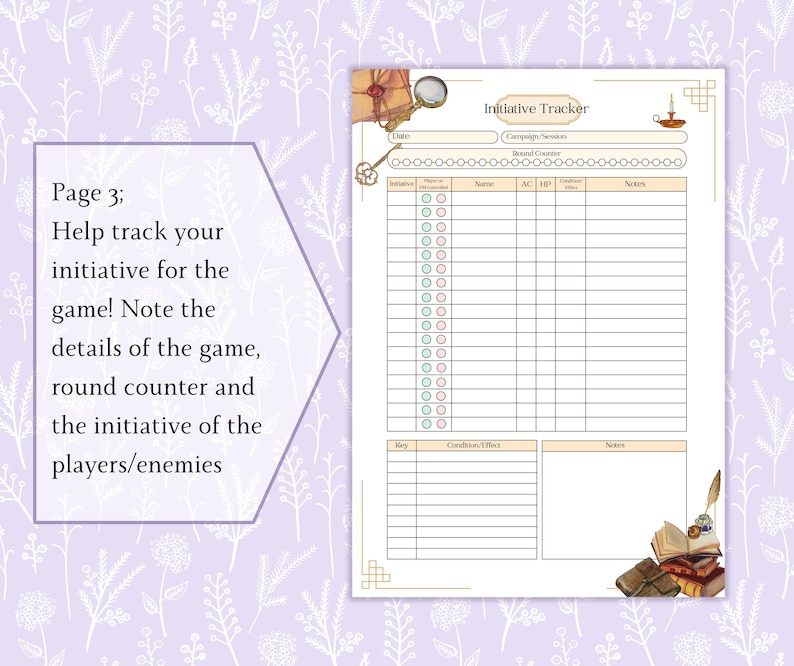Encounter Tracker Bundle Printable PDF | Initiative Tracker | DM ...