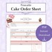 Cake Order Form Printable PDF | Bakery Order Form Template | Food Order ...