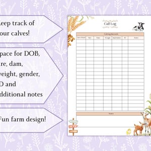 Calf and Cattle Records Bundle Printable PDF | Cattle Keeping Records ...