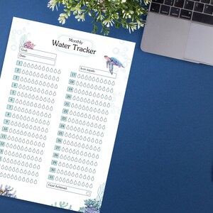 Monthly Water Tracker Printable PDF | Fluid Tracker | Hydration Tracker ...