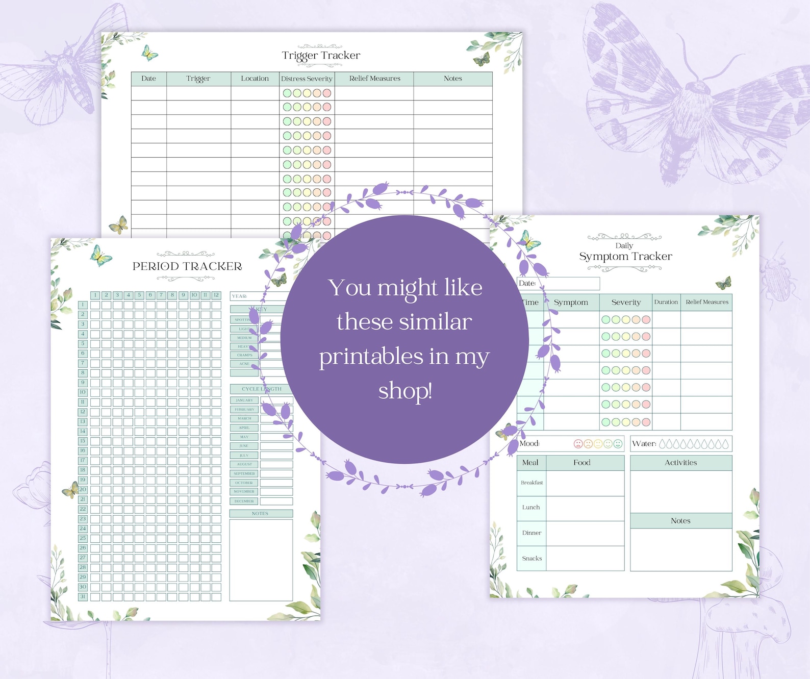 OCD and Intrusive Thoughts Journal Bundle Printable PDF | OCD Tracker ...