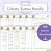 Librarian Forms Bundle Printable PDF | Library Management Form Pack ...
