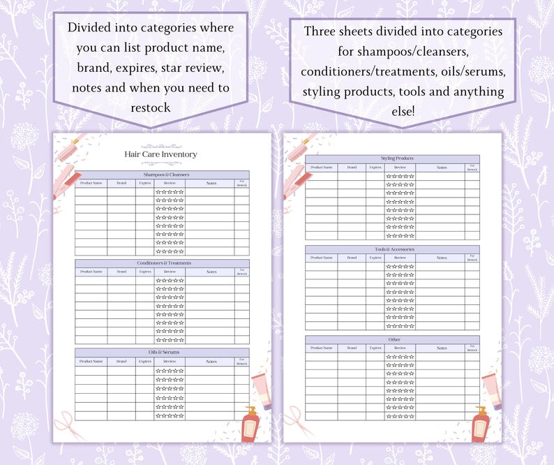 Hair Salon Inventory List Printable PDF | Beauty Inventory Control ...