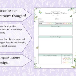 Intrusive Thoughts Tracker Bundle Printable PDF | Intrusive Thoughts ...