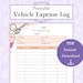 Vehicle Expense Log Printable PDF | Car Expense Tracker | Work Expense ...