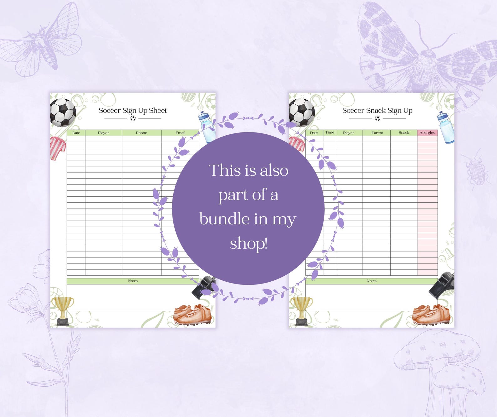 Soccer Snack Sign up Printable PDF | Football Sign up Snack List ...