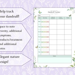Dandruff Tracker Printable PDF | Haircare Journal | Dry Scalp Diary ...