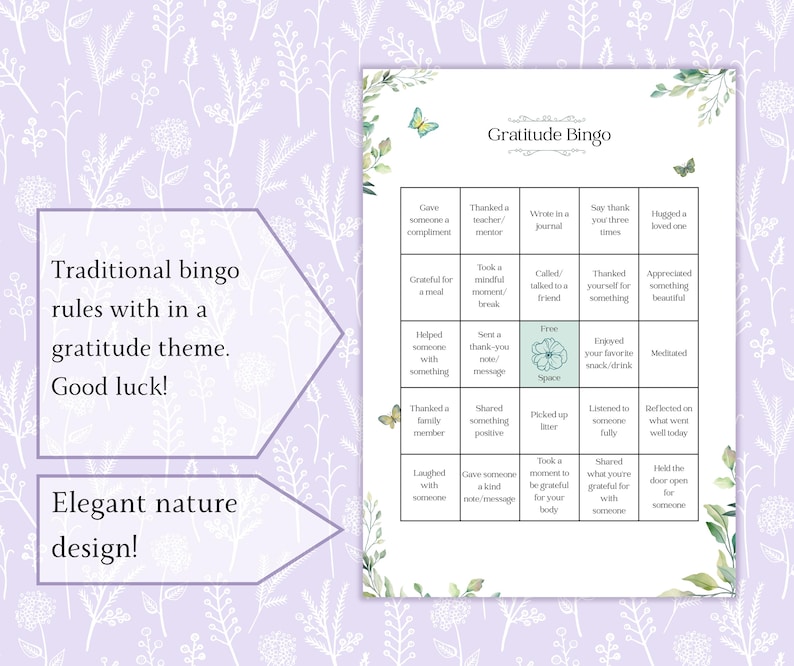 Gratitude Bingo Game Printable PDF | Gratitude Challenge | Grateful ...