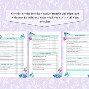 Gym Cleaning List Printable PDF | Gym Checklist Janitorial Checklist ...