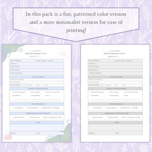 Refund Request Form Printable PDF | Printable Refund Form | Customer ...