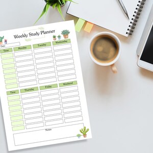 Weekly Study Planner Printable PDF | Revision Timetable | Revision ...