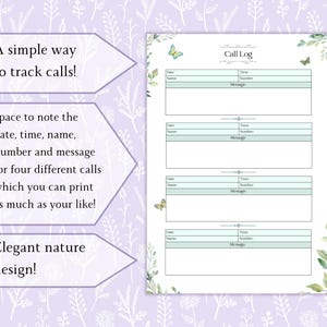 Call Log Printable PDF | Communication Log | Phone Log | Conversation ...