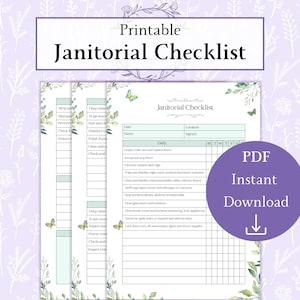 Janitorial Checklist Printable PDF | Janitorial Cleaning List ...