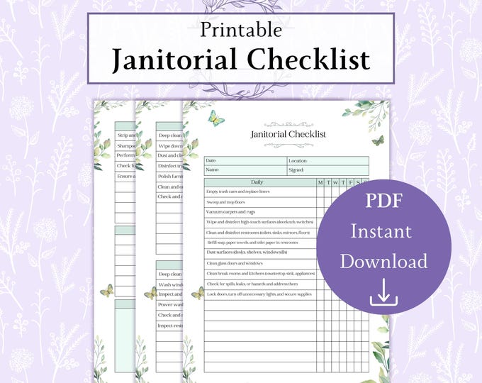 Cleaning Checklist Template, Janitorial Cleaning Business, Commercial Cleaning Service ...