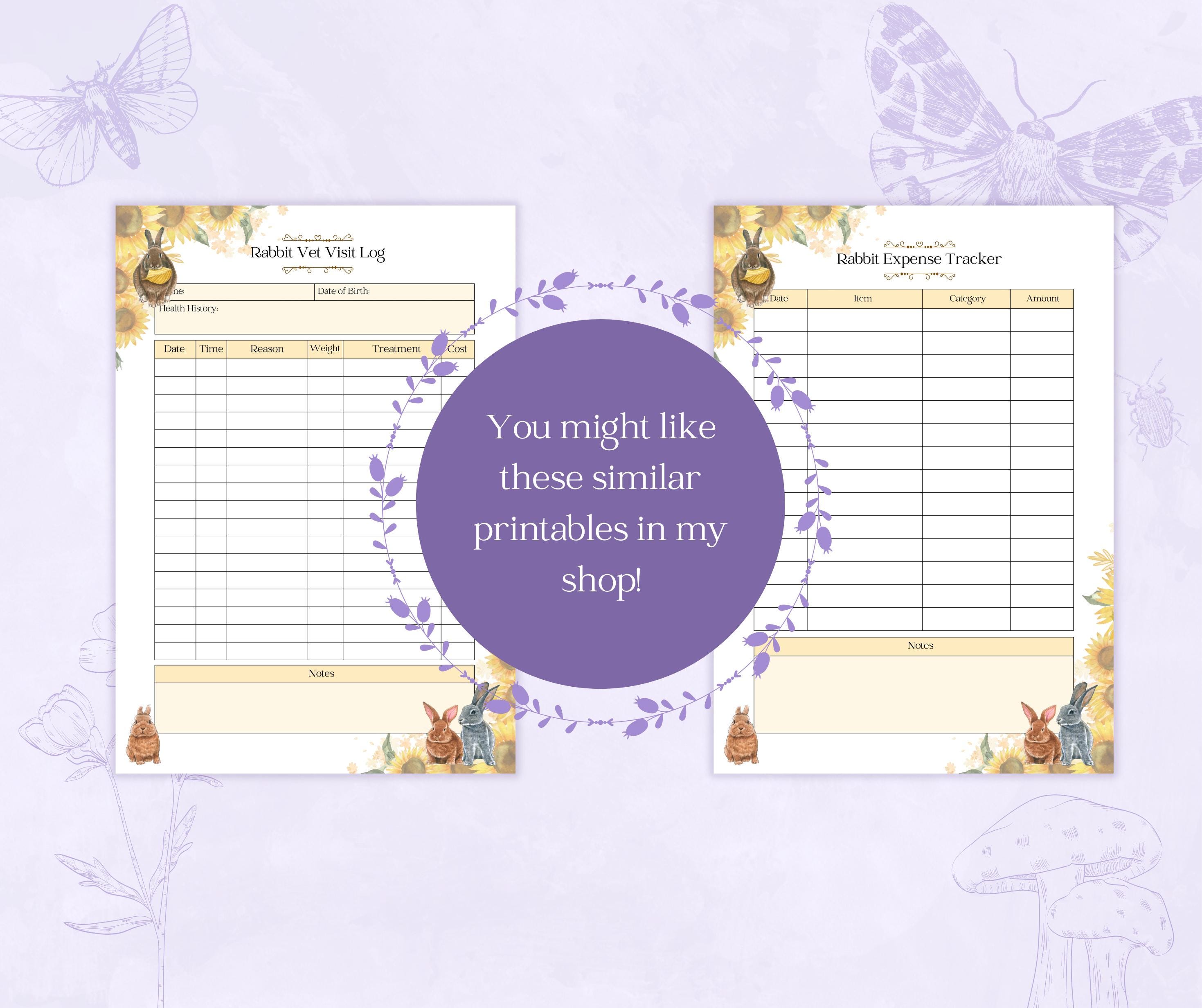 Rabbit Breeding Record Printable PDF | Rabbitry Log | Homestead Rabbits ...