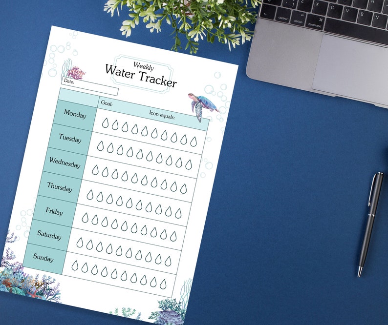 Water Tracker | Printable PDF | Weekly Hydration Tracker | Drink Water ...