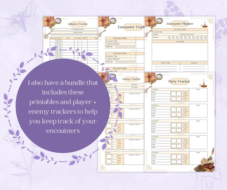 Dnd Encounter Tracker Bundle Printable PDF | DM Encounter Planner ...
