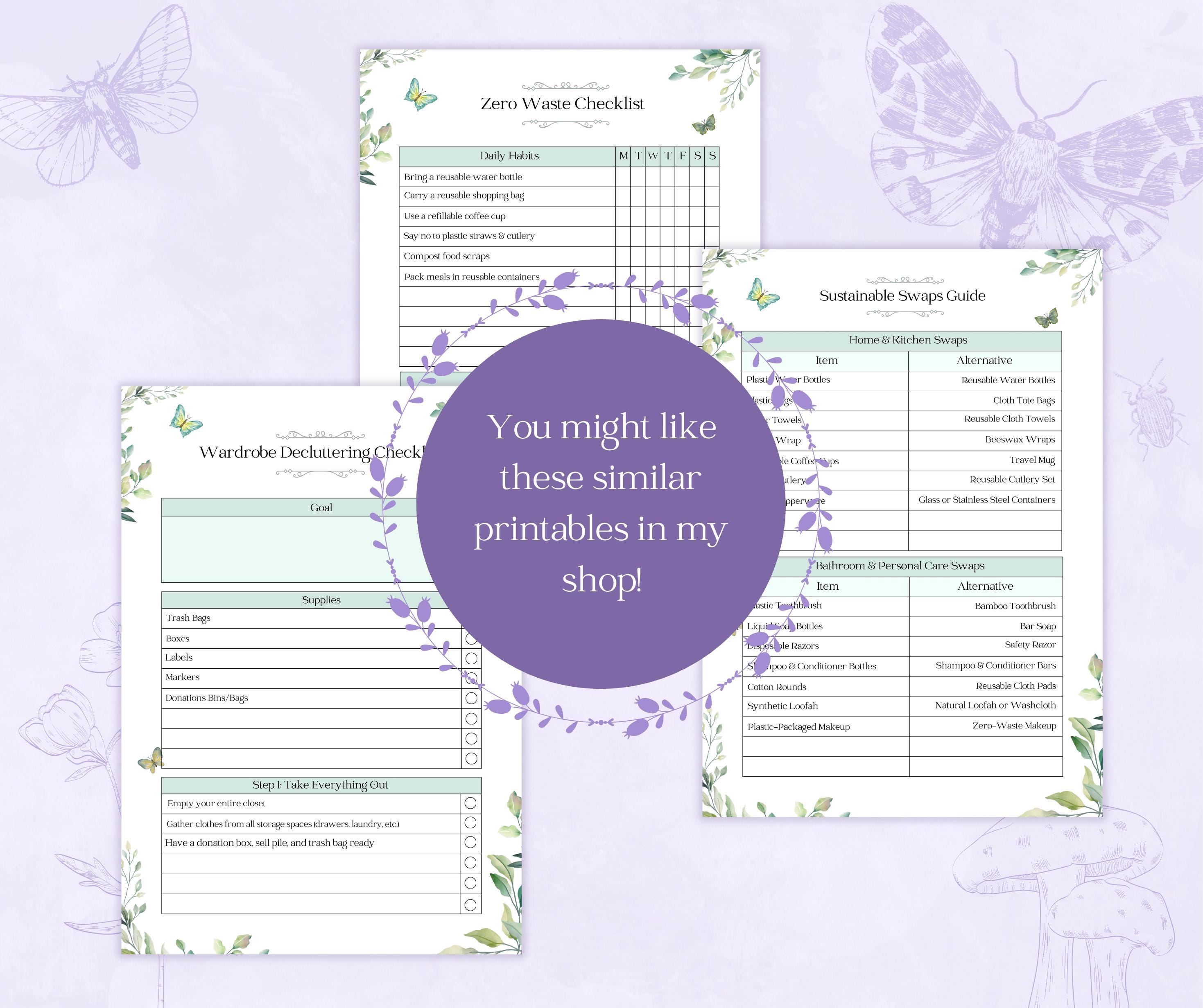 Sustainable Goals Tracker Printable PDF | Monthly Eco Friendly ...
